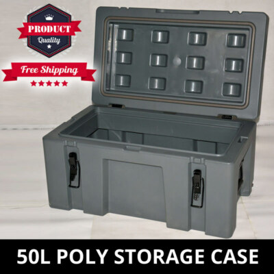 Poly Storage Case 50L Heavy Duty 630mm Poly Cargo Box Plastic Tool Box ...