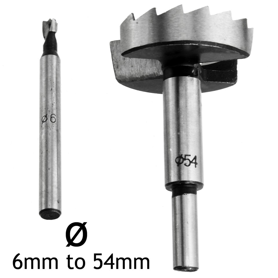 FORSTNER Drill Bit Set 6 - 54mm Hole Boring Precision Hole Cutter Wood ...