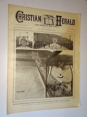 1899 CHRISTIAN HERALD Magazine September 6 New Bridge Niagara Falls ...