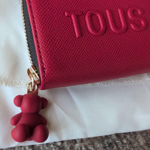 TOUS Coin wallet Coin case Bear Logo Red Zip compact [Unused] From ...