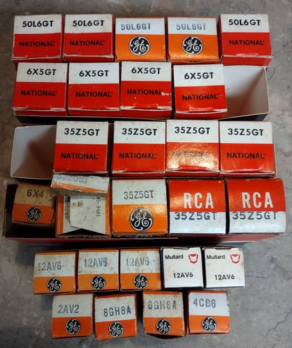 27 Vacuum Tube Lot GE RCA National 50L6GT 35Z5GT 12AV6 & more | eBay