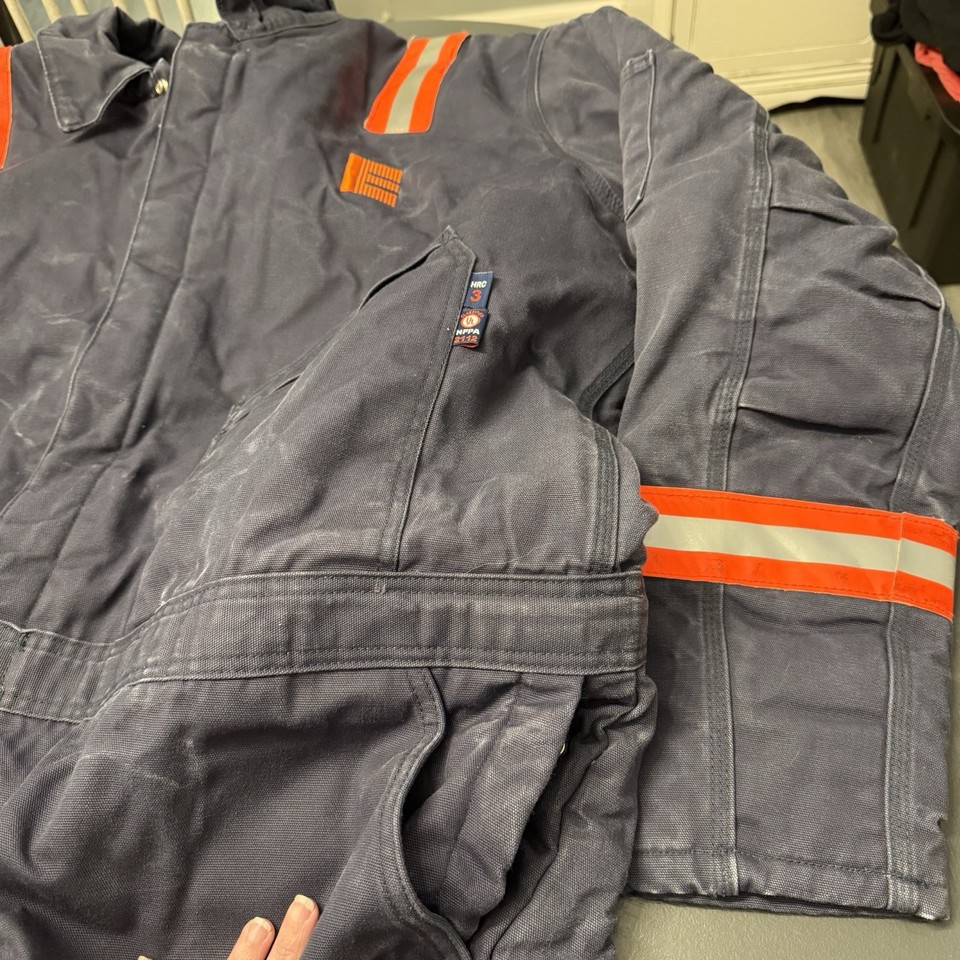 Lapco FR Coveralls Mens 3XL Navy Insulated CAT 3 NFPA 2112 Workwear Arc ...