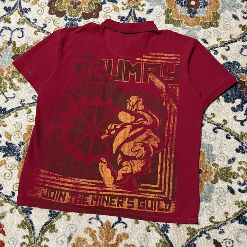 Disney Grumpy Dwarf Snow White Red Cotton Golf Polo Shirt Sz 2XL AOP ...