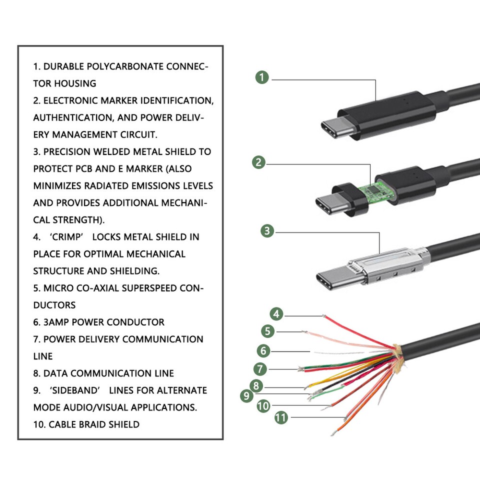Genuine Lenovo USB-C Cable 1m 4X90U90619 60W for ThinkPad Universal USB ...