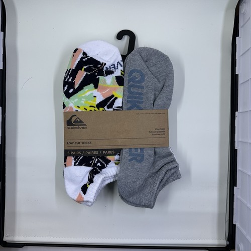 Quicksilver Mens Low Cut Socks 5 Pairs Shoe 6-12 Pattern Stripe Solid ...