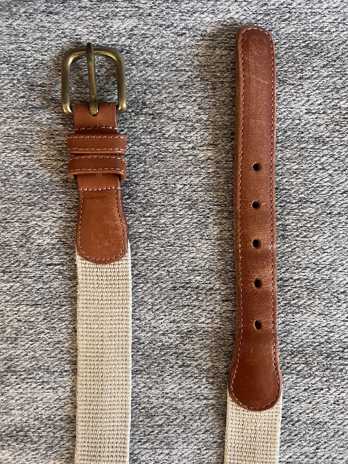 Vintage Coach Natural Linen Belt - Gem