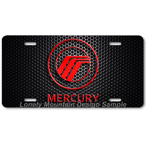 Mercury Inspired Art Red on Mesh FLAT Aluminum Novelty Auto License Tag ...