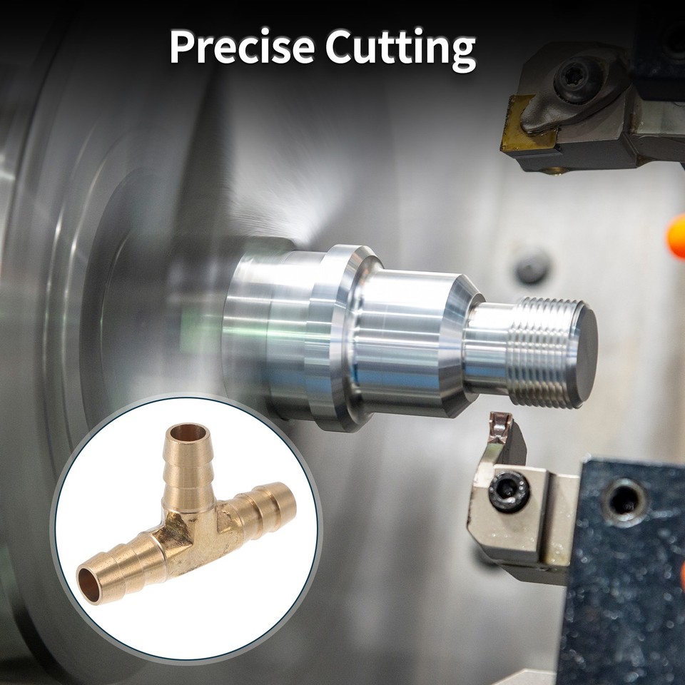 Brass Hose Barb Fittings 7/16" T Shaped 3 Way Connector 1 Pcs Gold Tone ...