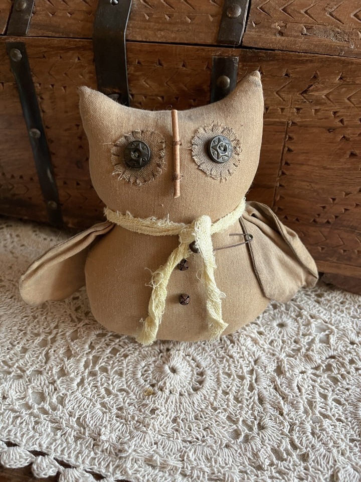 Primitive Owl, Primitive Folk Art Fabric Owl, Soft Owl Doll, Country ...