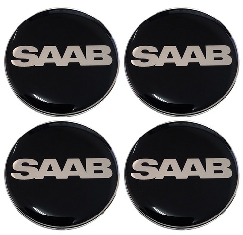 Saab Text Self Adhesive Set of 4 Gel Wheel Centres Choice of Sizes | eBay