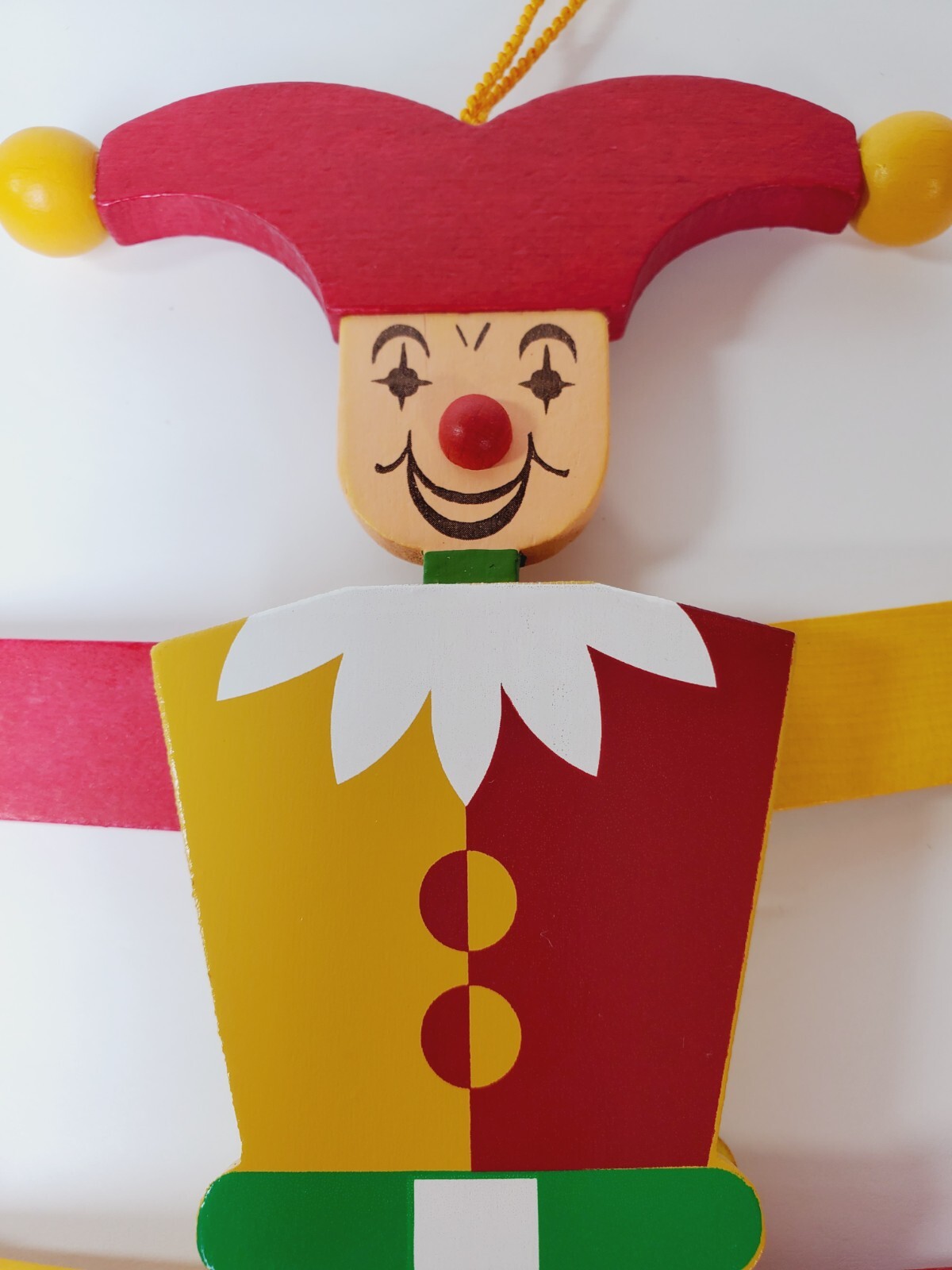 Echte Erzgebirgische Handarbeit Germany Wooden Clown Jester Pull String ...