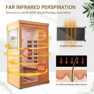 Wood Infrared Heated Sauna Room 1 Person SPA Backyard Indoor For Home ...