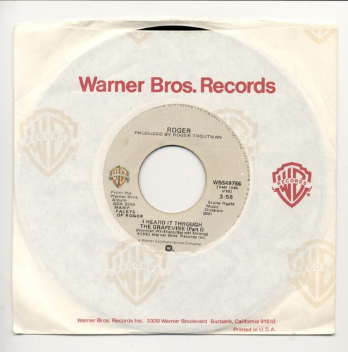 ROGER - I Heard It Through The Grapevine / 7" 45 RPM Vinyl Single 1981 ...
