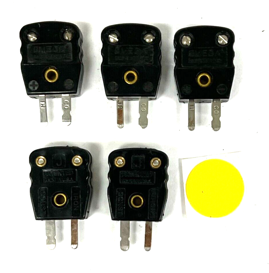 OMEGA TYPE J THERMOCOUPLE CONNECTOR PLUG OSTW SERIES BLACK LOT OF 5 | eBay