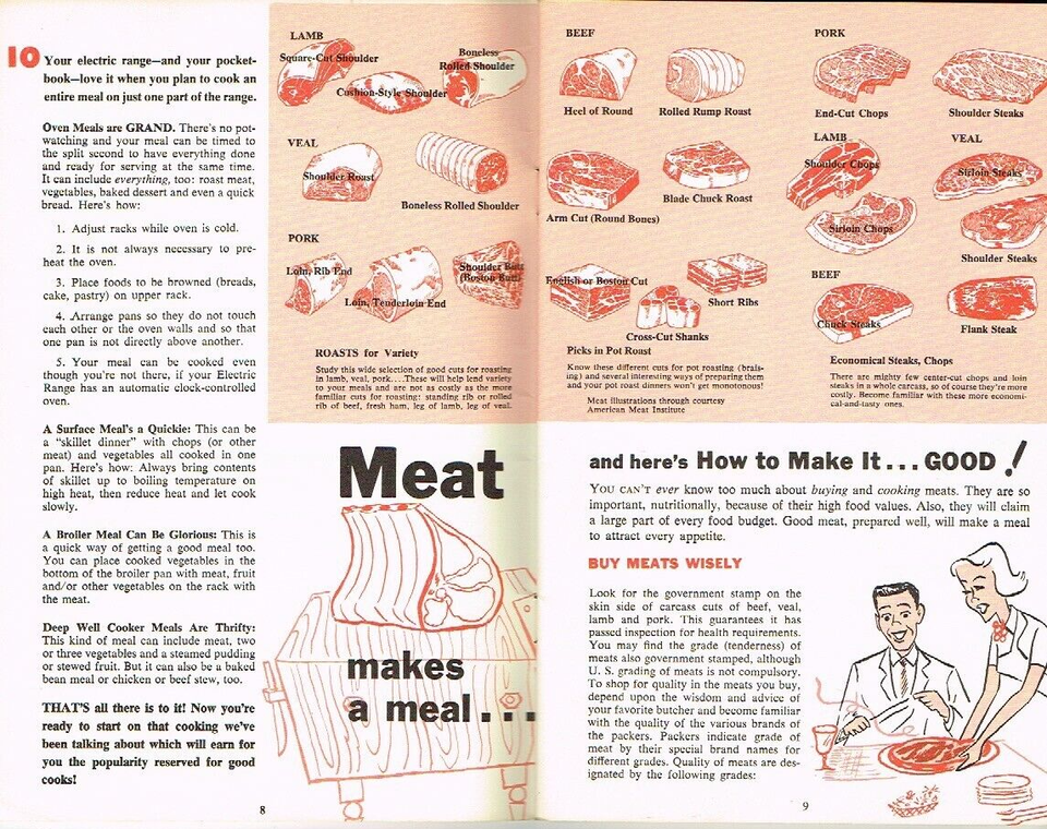 New Cook's Cookbook MCM Atomic Era Recipe Book Edison Electric GREAT ...