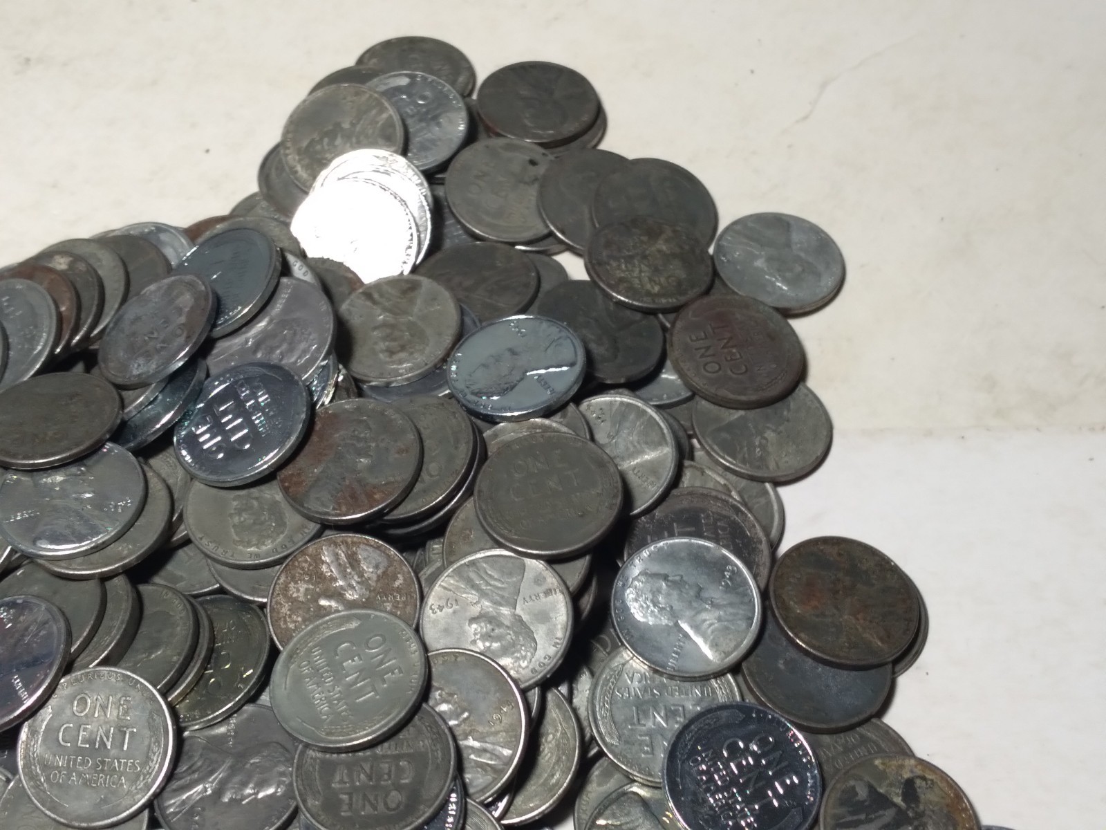 Lot of 225 1943 U.S. Steel Cents Pennies WWII Circulated US Coin PDS ...