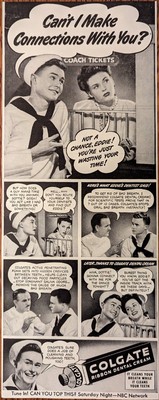 Colgate Toothpaste WWII Era Comic Vintage 1944 Half Page Folio Print Ad ...