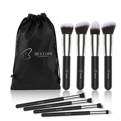 Bestope 8 Pieces Makeup Brush Set with Travelling Bag | eBay