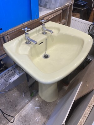 Vintage Yellow Porcelain Sink 60s 70s | eBay UK
