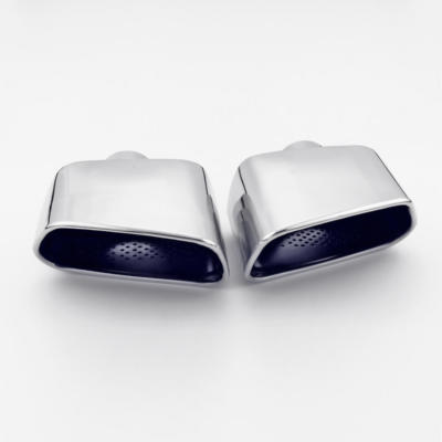 2.25" Inlet Trapezoid Muffler Roll Edge Slant Cut Exhaust Tips ...