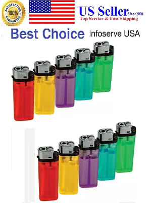 10 X Durable Disposable Butane Lighter Assorted Color: BBQ, Camping 10 ...
