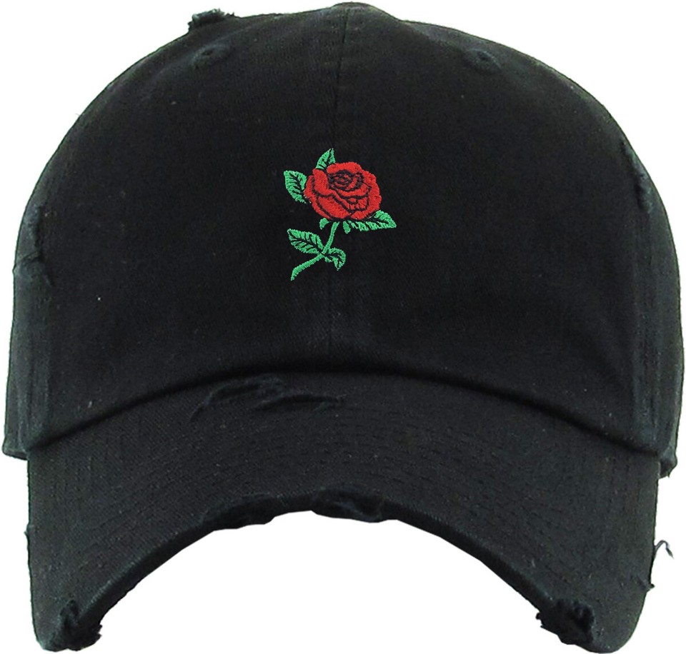 Rose Embroidery Dad Hat Baseball Cap Unconstructed Cotton | eBay