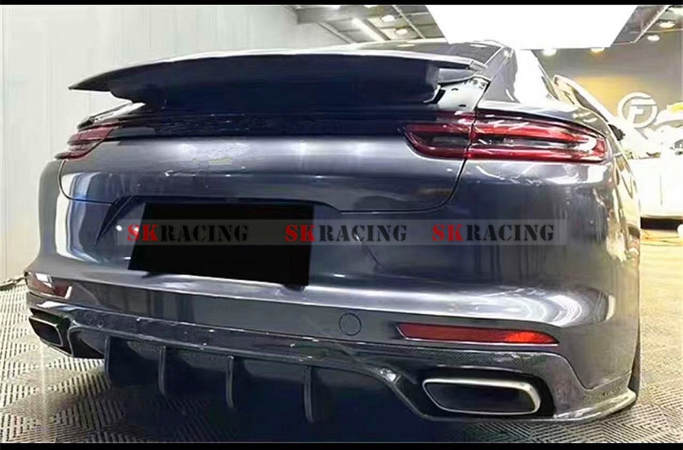 For Porsche Panamera 971 2017-2019 Real Carbon Fiber Rear Bumper Lip ...