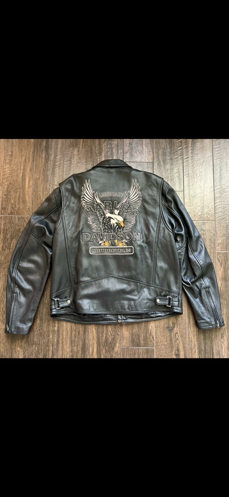 RARE Men's Harley Davidson Legendary Leather Embroide… - Gem