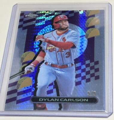 2023 Topps Chrome Dylan Carlson Taco Refractor 5/5 🌮 🔥 SSP Rare ...