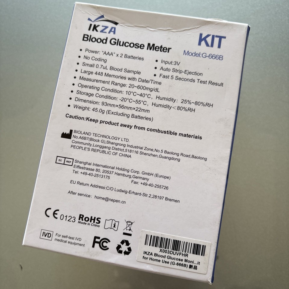 Diabetes Test Kit Blood Sugar Glucose Monitor Meter 100PC Strips Tester ...