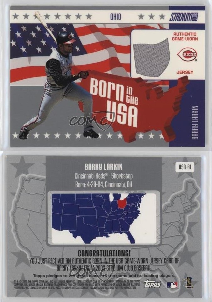 2003 Topps Stadium Club Born in the USA Barry Larkin #USA-BL HOF t2u | eBay