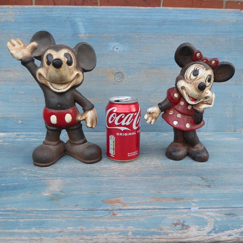 Heavy Mickey & Minnie Mouse Cast iron Money Boxes Disney Figurine Door ...