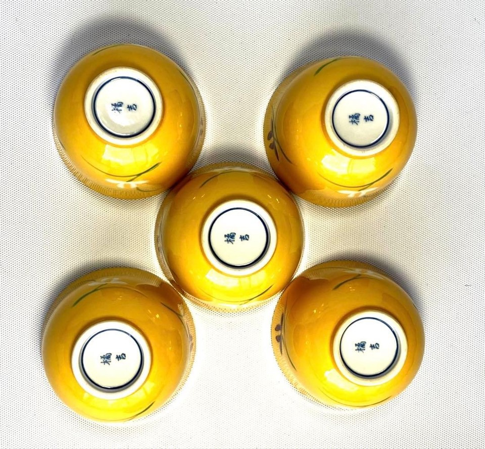 Tachikichi Tea Cup Set 5pcs Ceramic Purple and White Japanese Tea ...