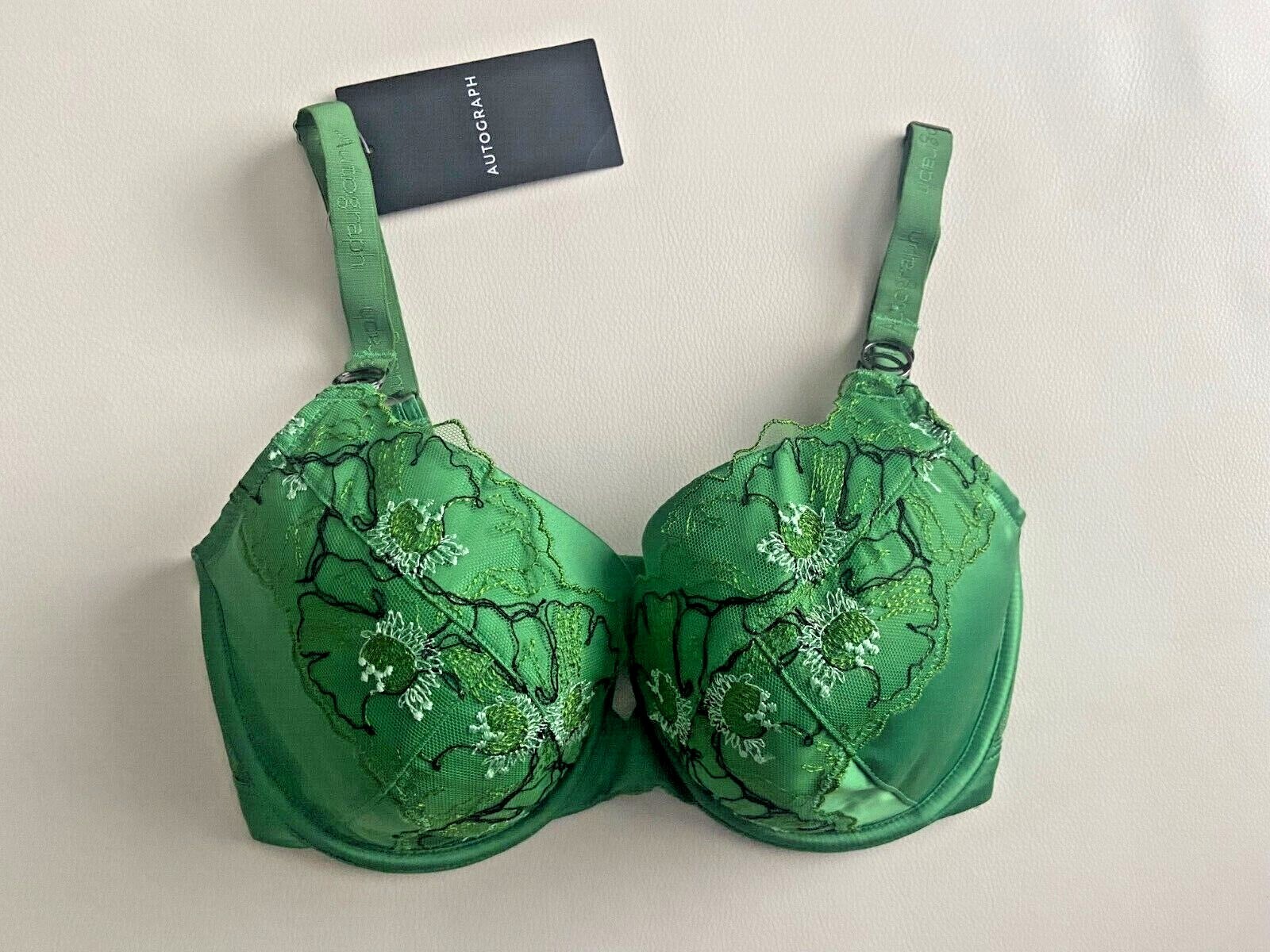 BNWT M&S Autograph Allure embroidery satin wired padded full cup bras ...