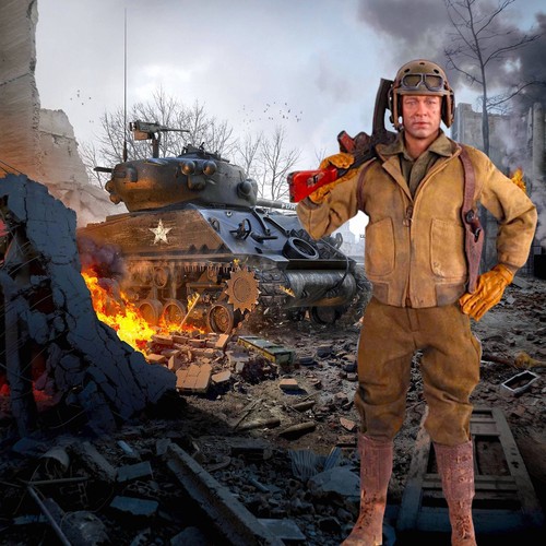 1/6 WWII Diorama 15"x15" - For 1/6 Fury Tank War Daddy Gordo Bible Brad ...