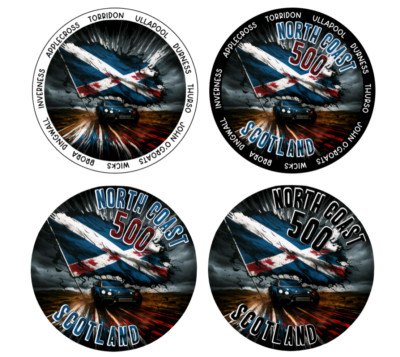 4x NC500 NORTH COAST 500 Laptop Vinyl Sticker 75mm x 75mm - 4 pieces # ...