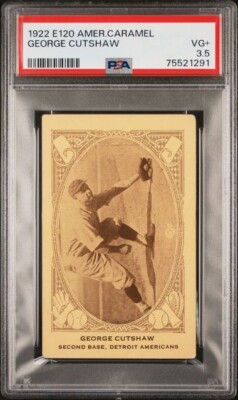 1922 E120 American Caramel GEORGE CUTSHAW Detroit Tigers PSA 3.5 LOW ...