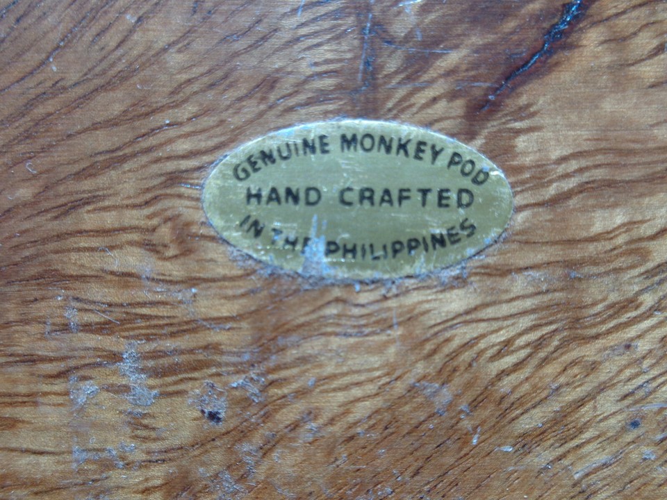Vintage Genuine Monkey-Pod Wood Handcrafted | eBay