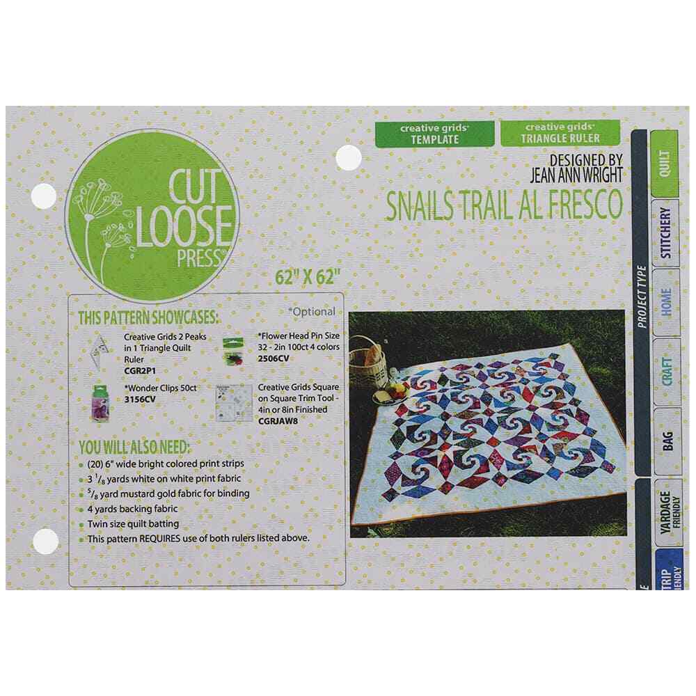 Snails Trail Al Freso Quilt Pattern - Cut Loose Press | eBay