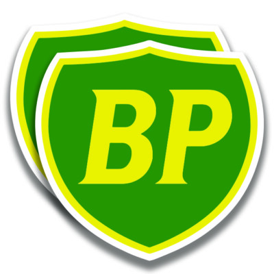BP BRITISH PETROLEUM OIL DECAL 2 Stickers Bogo For Car Window Bumper ...