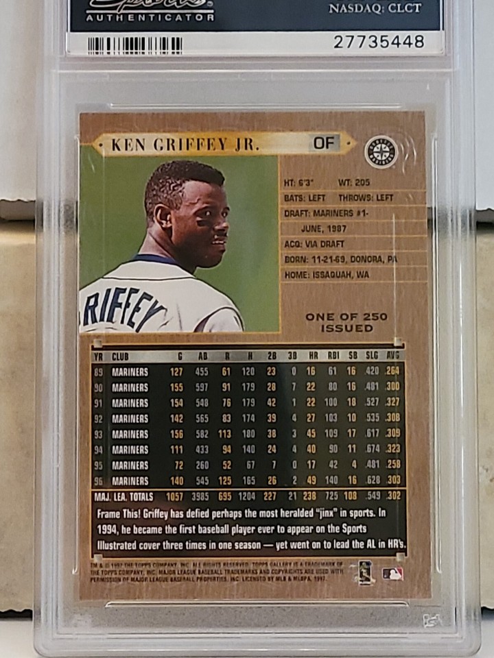 Ken Griffey Jr 1997 Topps Gallery Players Private Issue PSA 10 Gem Mt ...