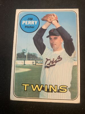1969 Topps Baseball Card #146 Jim Perry Minnesota Twins ExNm Free ...