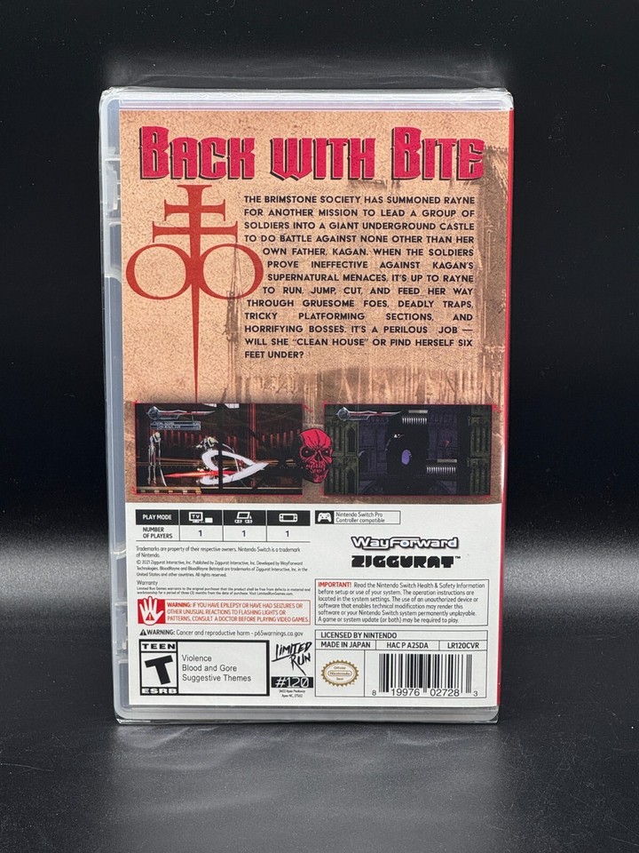 Bloodrayne Betrayal Fresh bites Nintendo Switch Limited Run Games LRG ...