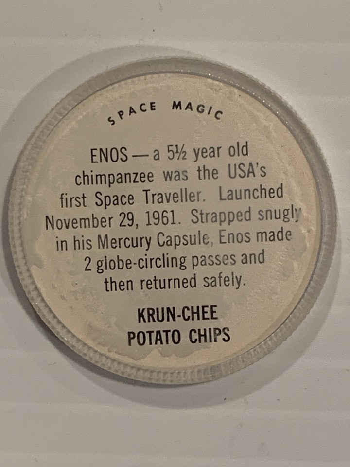 1960'S KRUN-CHEE POTATO CHIPS SPACE MAGIC #34 ENOS THE CHIMP COMBINED ...
