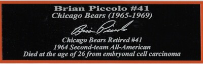 Brian Piccolo Autograph Nameplate Chicago Bears Autograph Jersey Ball ...