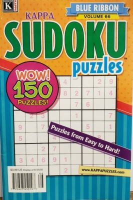 Kappa Blue Ribbon Sudoku Puzzles Volume 66 Easy to Hard FREE SHIPPING ...