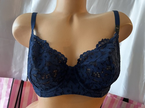 Victorias Secret Bra Body By Victoria Unlined Demi 34D Blue | eBay