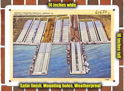 Metal Sign - Virginia Postcard - Norfolk Tidewater Terminals, Norfolk ...