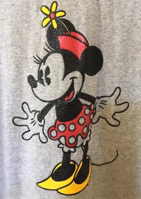 Disney Store Minnie Mouse Y2K glitter print GRAY t-shirt size XXL | eBay