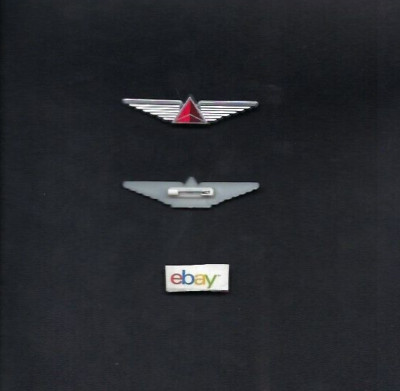 DELTA AIR LINES WIDGET LOGO & SILVER PLASTIC F/A KIDDIE WINGS 2019 ...